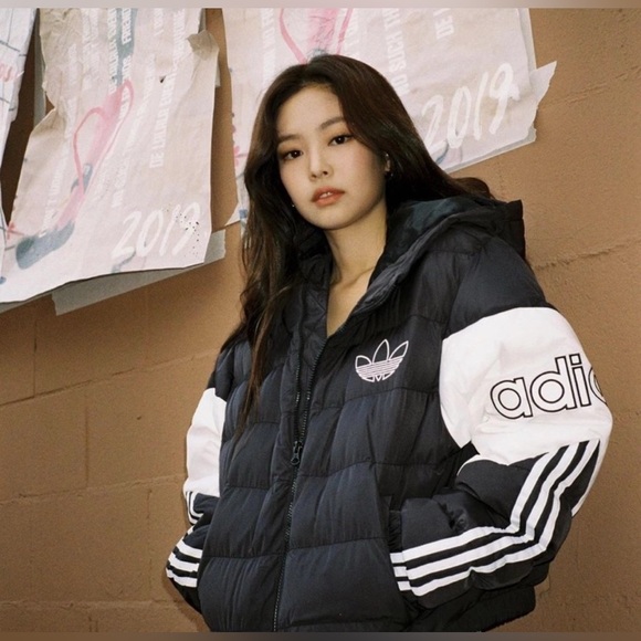 adidas | Jackets & Coats | Adidas Blackpink Jennie Cropped Puffer ...